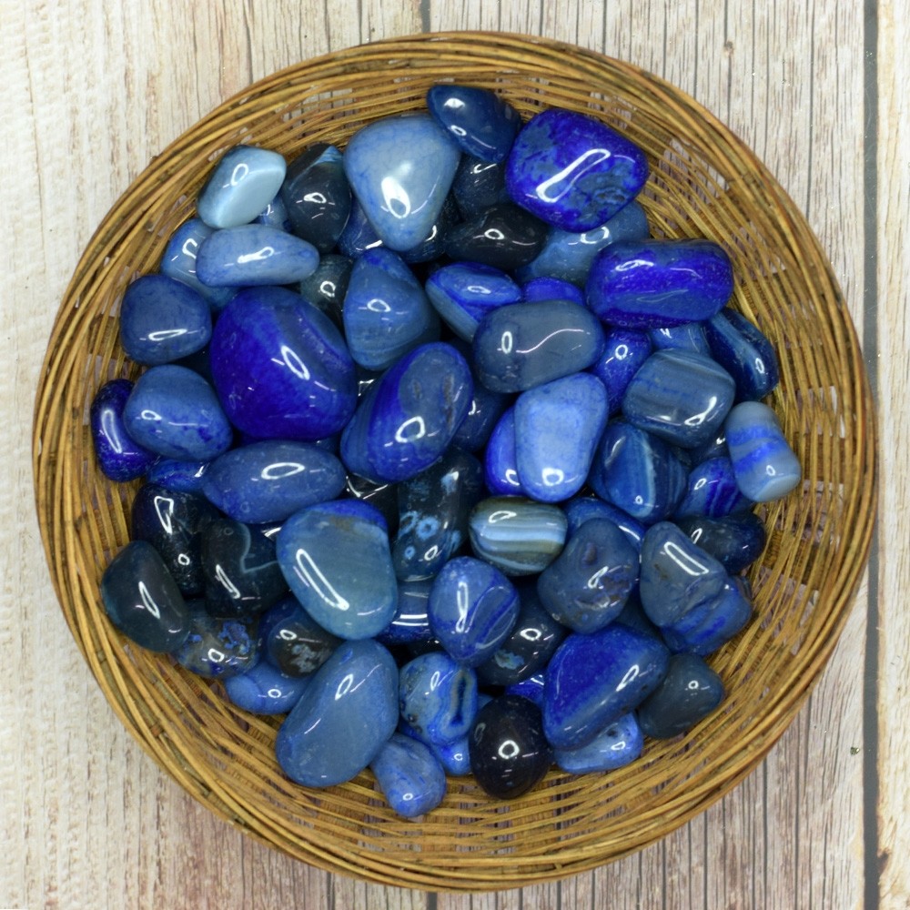 Pedra Polida Ágata Azul Média 100 gramas | A maior Loja de Umbanda e ...