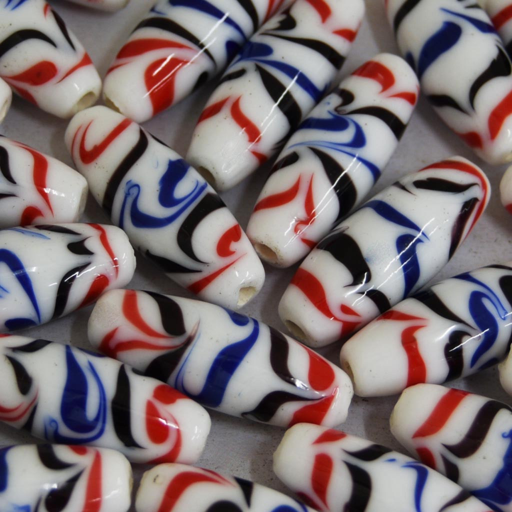 Murano Italiano Decorado Rajado Branco 26/10 mm 709178 | A maior Loja ...