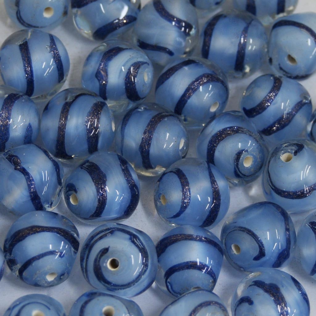 Murano Italiano Decorado Filetado Azul 12 mm 709283 - Muranos Italianos ...