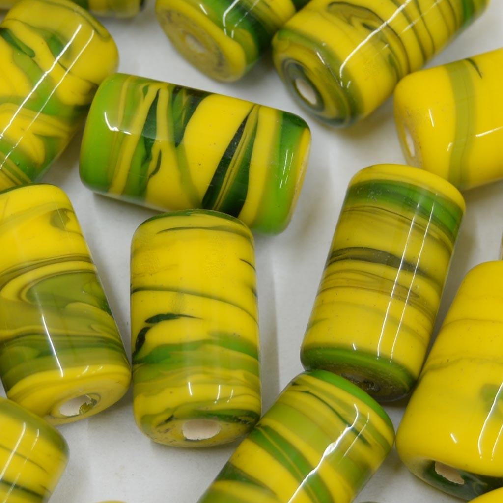 Murano Italiano Rajado 18/11 mm Amarelo/Verde 710206 - Firmas & Muranos ...